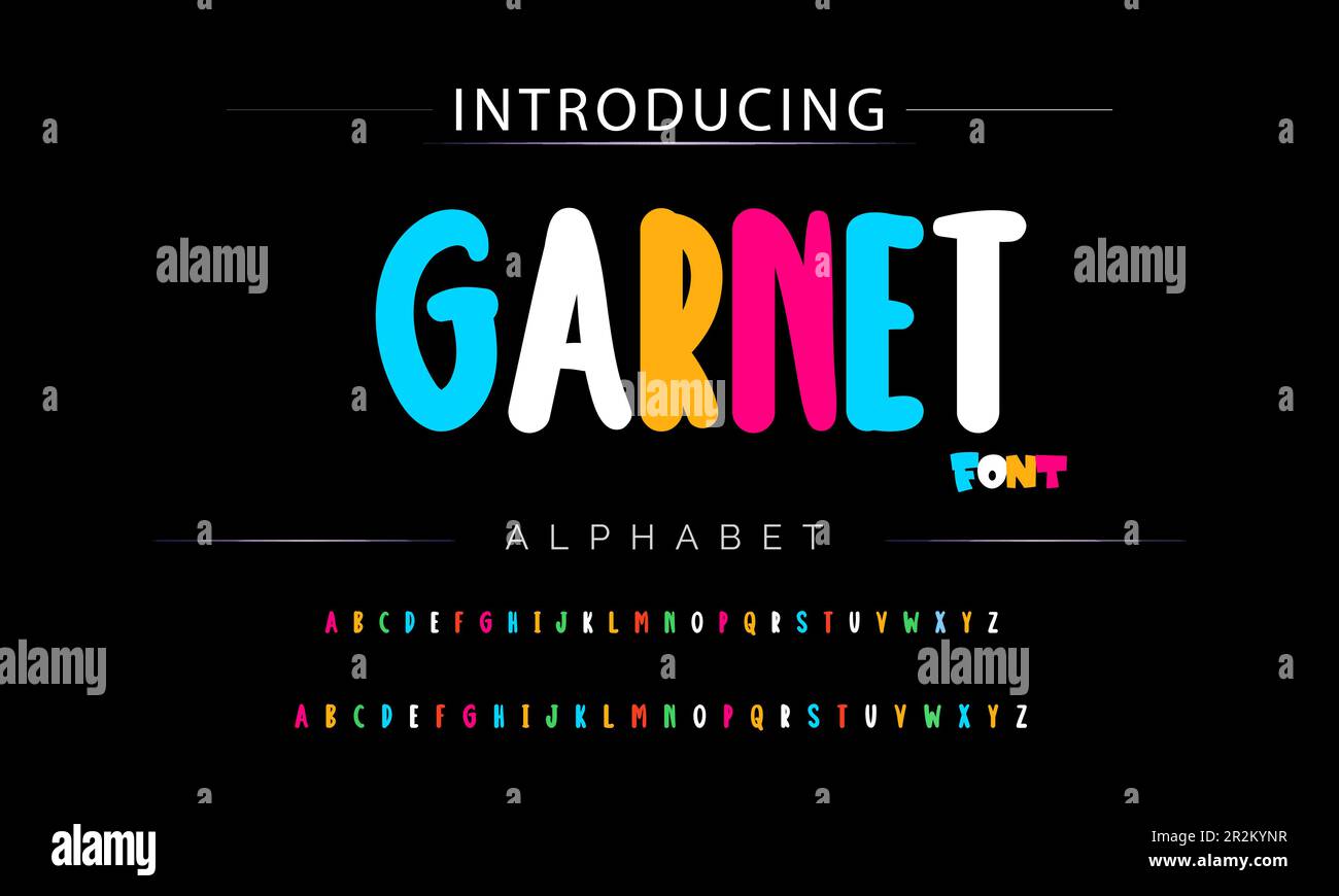 Funky colorful cartoon font type. Vector alphabet Stock Vector Image ...