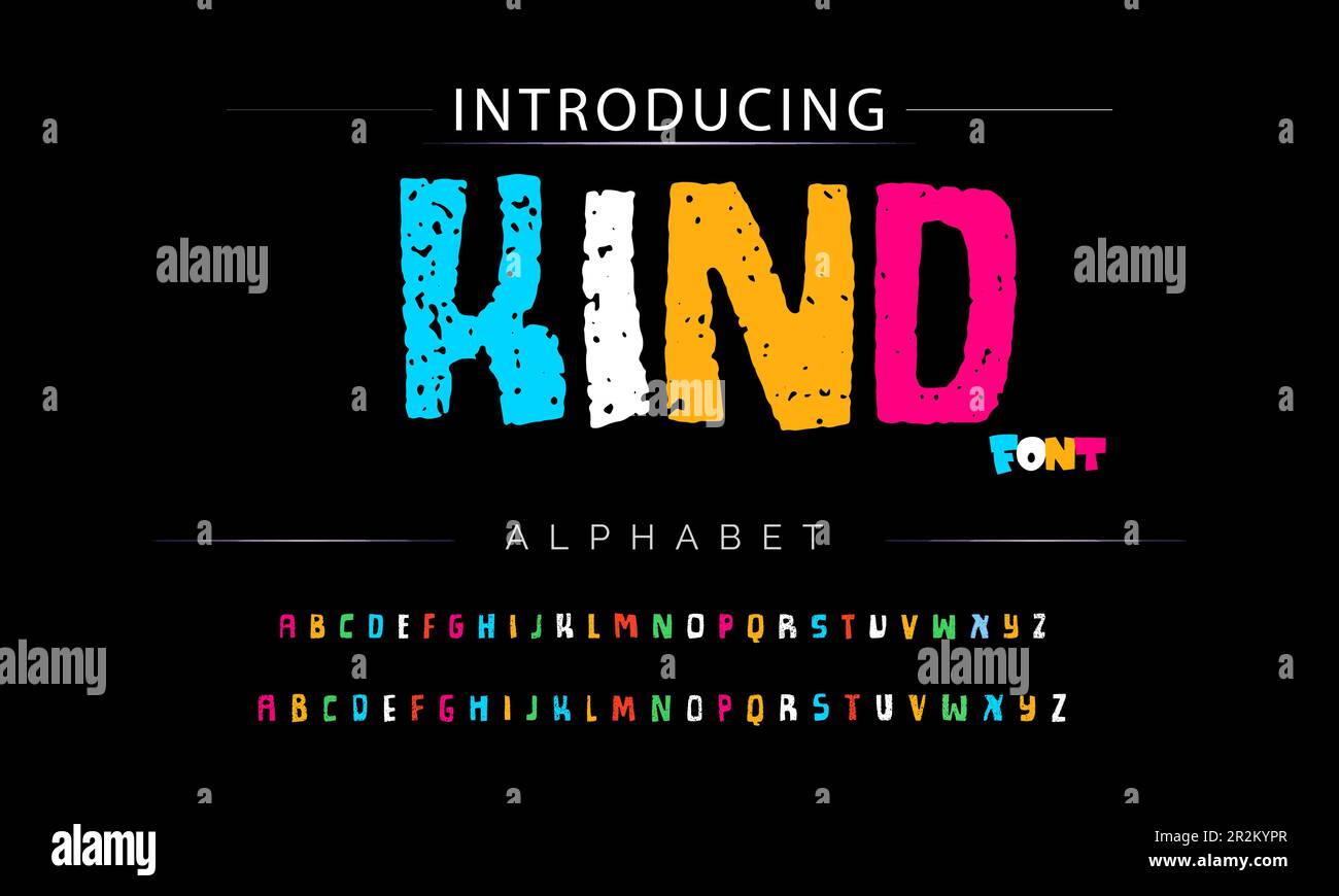 Funky colorful cartoon font type. Vector alphabet Stock Vector Image ...