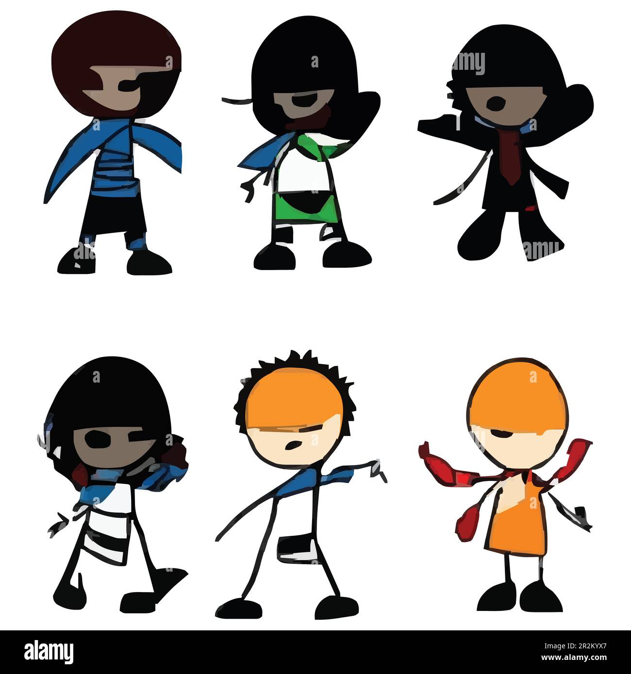 Cute cartoons characters deigns vector file Stock Vector Image & Art ...