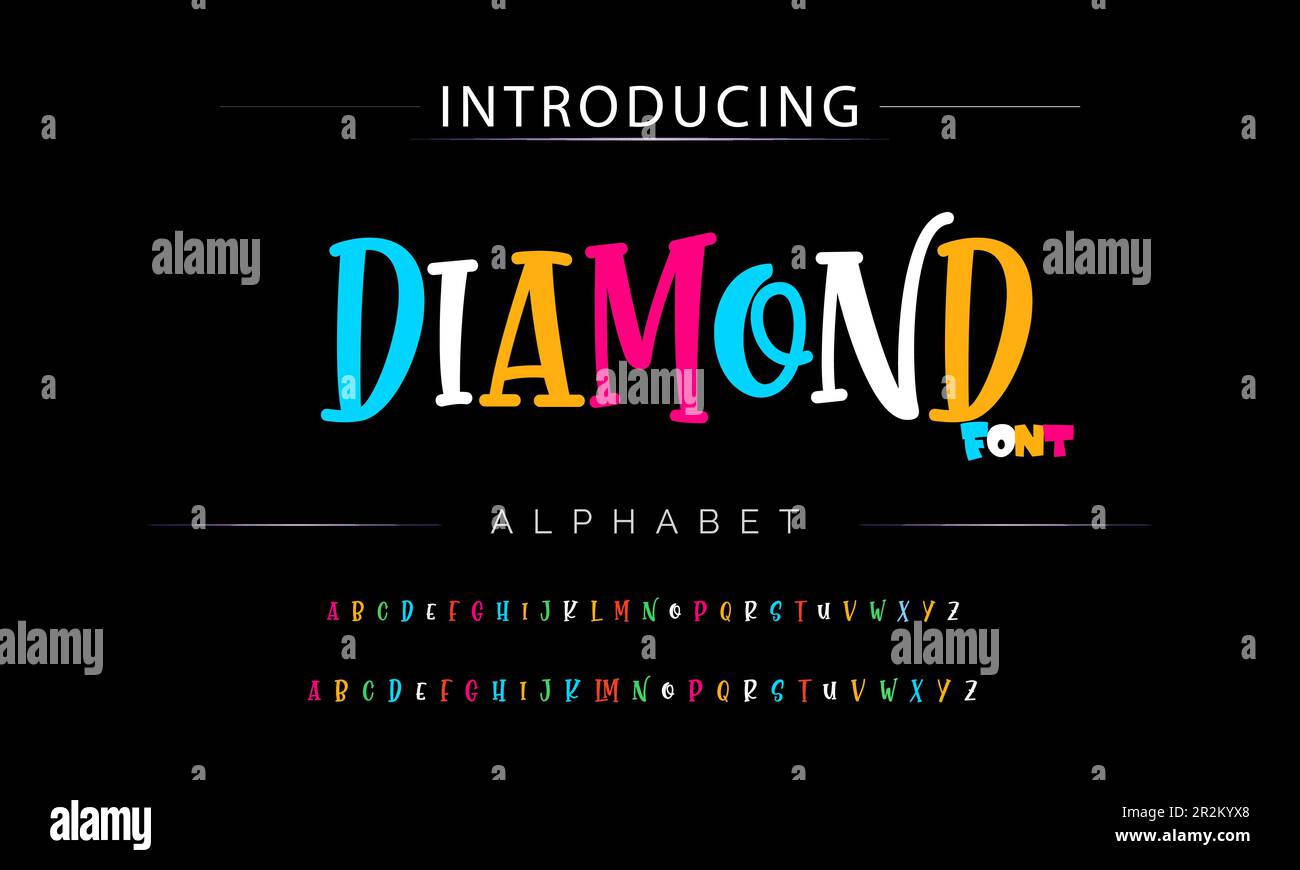Funky colorful cartoon font type. Vector alphabet Stock Vector Image ...