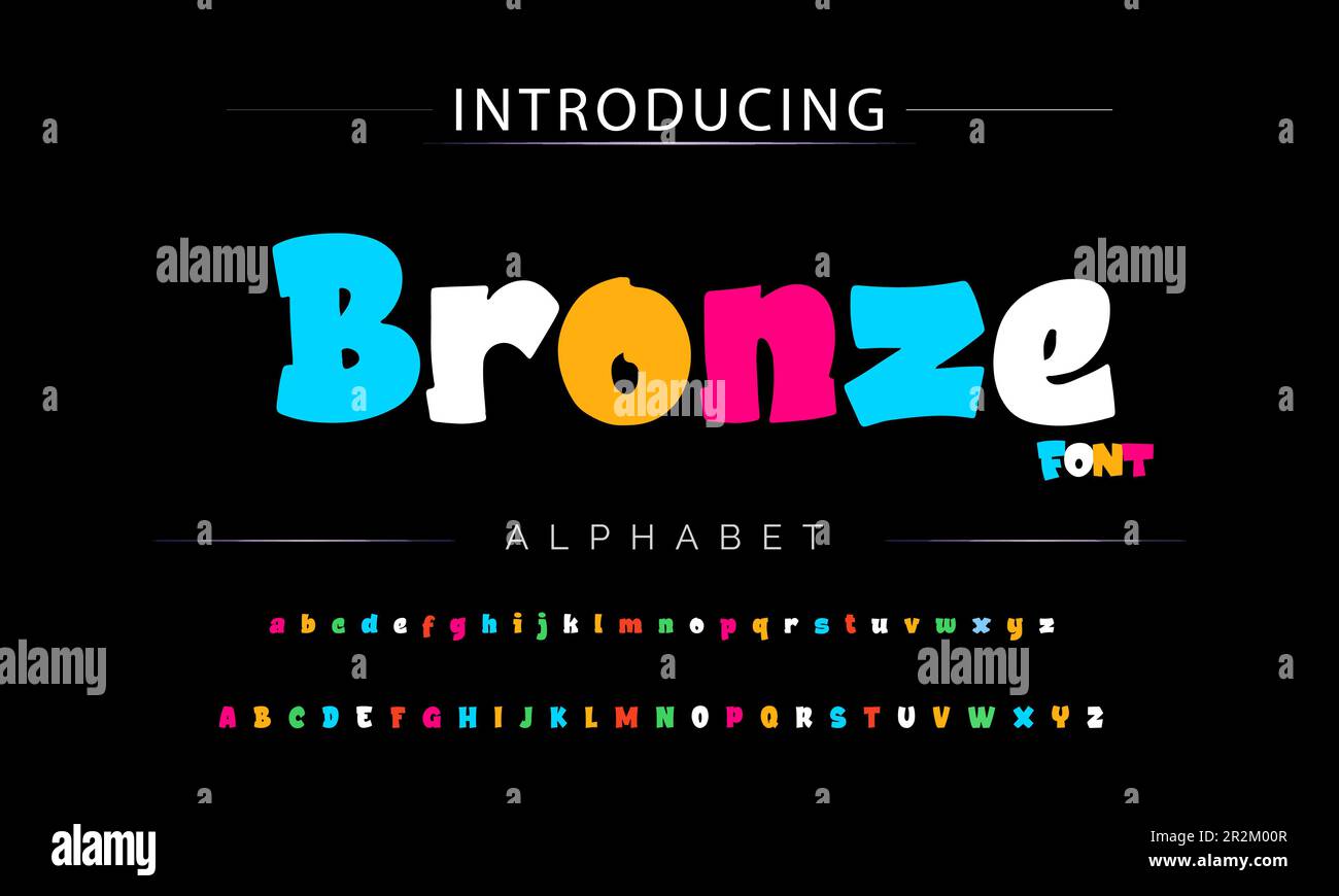 Funky colorful cartoon font type. Vector alphabet Stock Vector Image ...