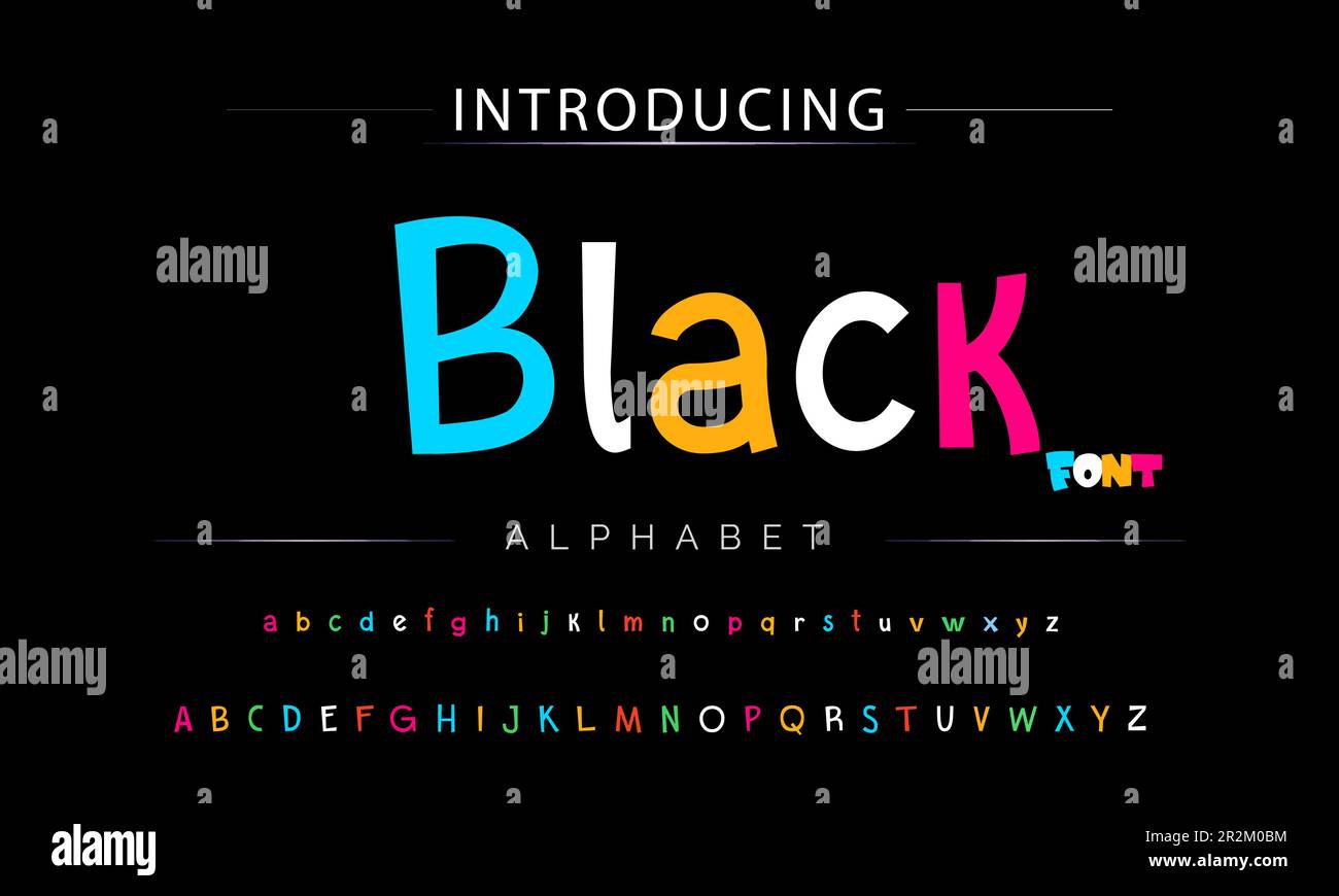 Funky colorful cartoon font type. Vector alphabet Stock Vector Image ...