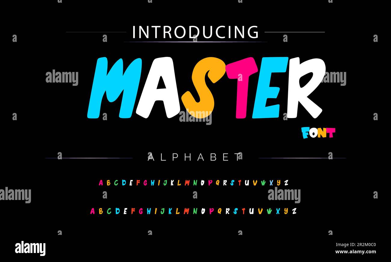 Funky colorful cartoon font type. Vector alphabet Stock Vector Image ...