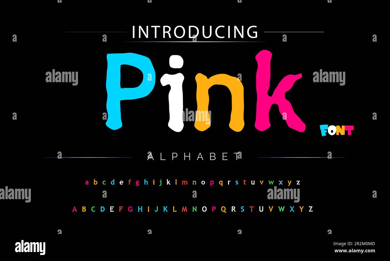 Funky colorful cartoon font type. Vector alphabet Stock Vector Image ...