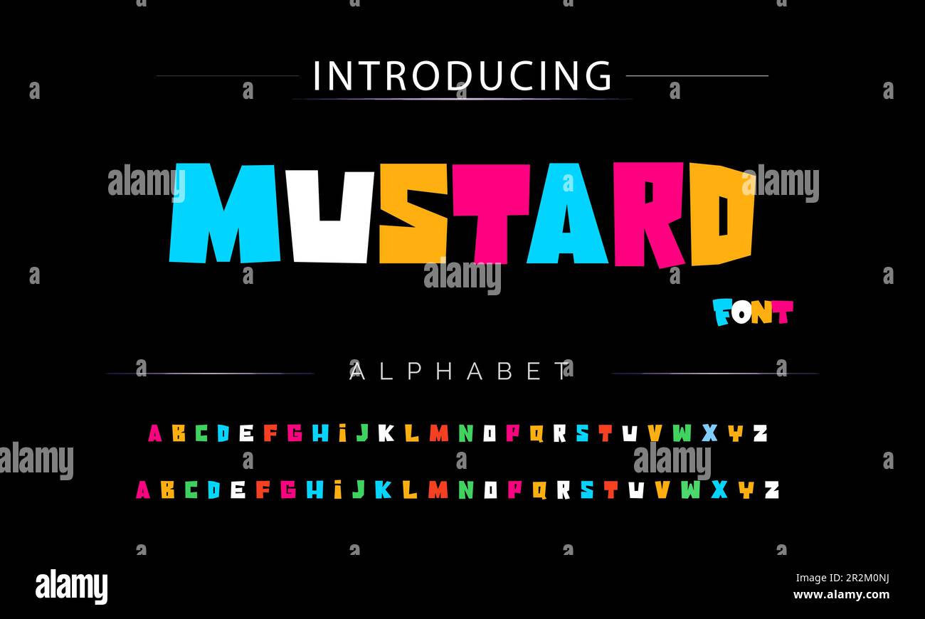 Funky colorful cartoon font type. Vector alphabet Stock Vector Image ...