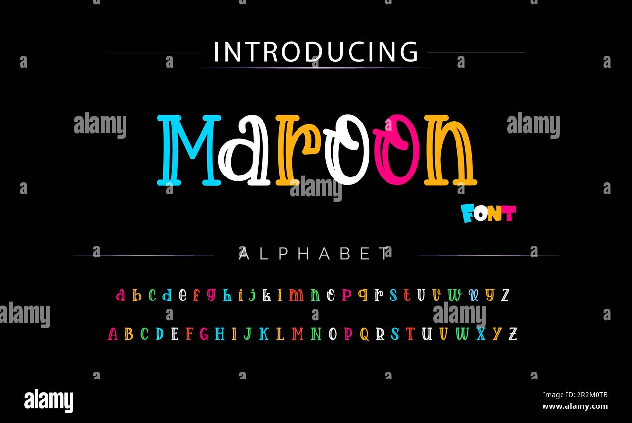 Funky colorful cartoon font type. Vector alphabet Stock Vector Image ...