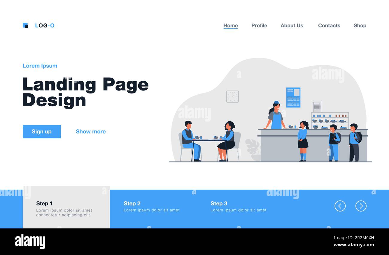 Lunch in school cafeteria concept Stock Vector Image & Art - Alamy