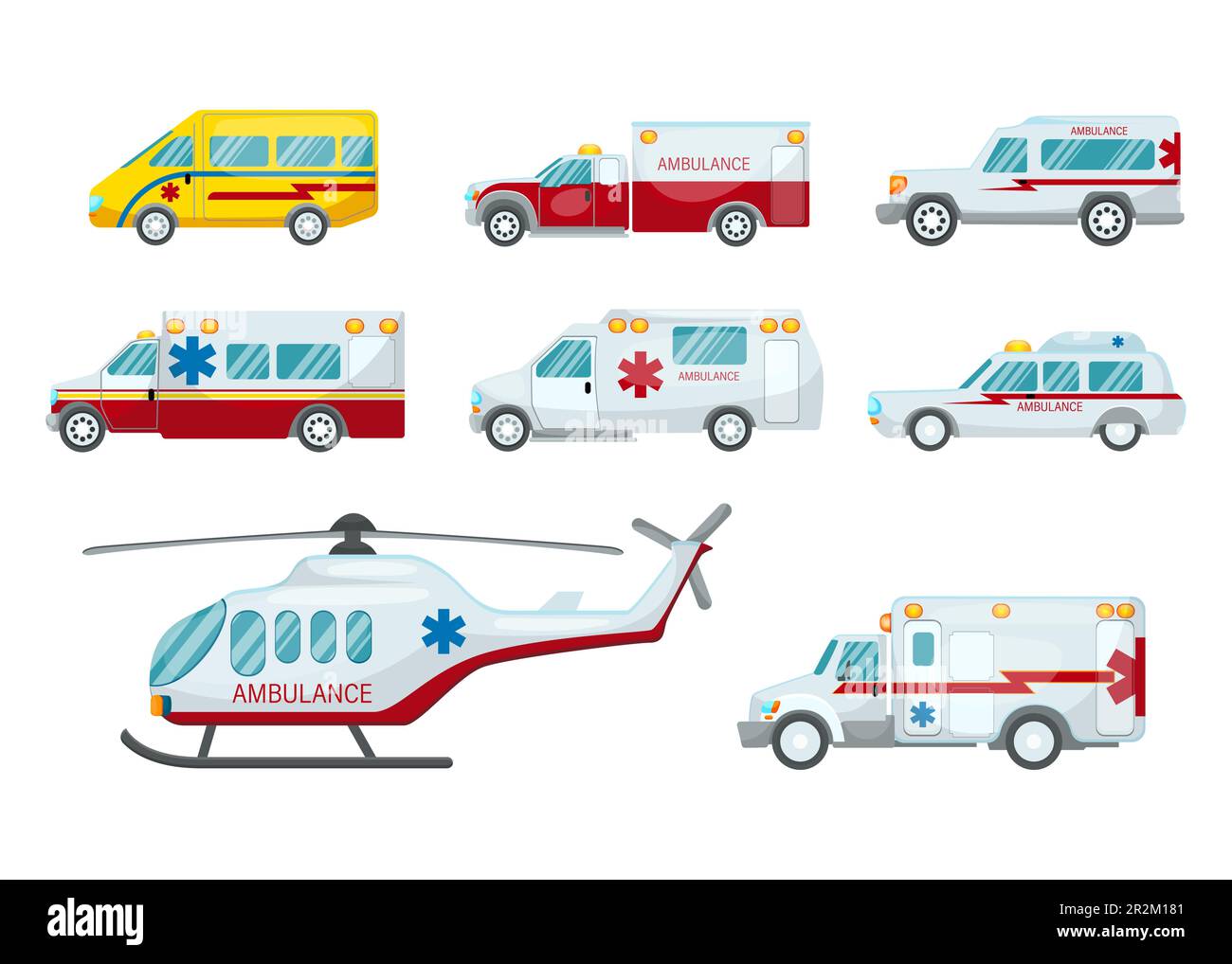 Ambulance vehicles vector illustration set Stock Vector Image & Art - Alamy