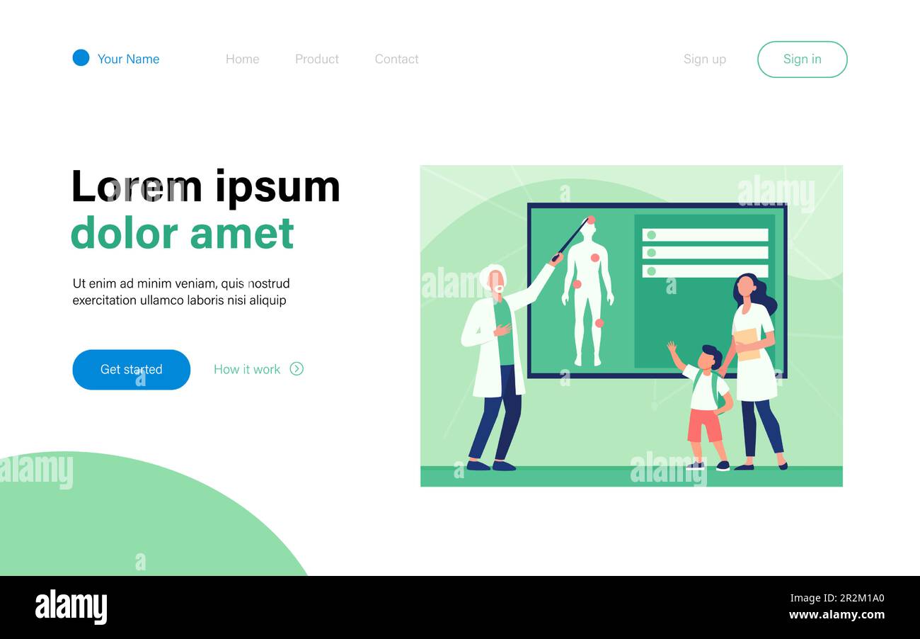 Physician explaining human anatomy to kid Stock Vector Image & Art - Alamy