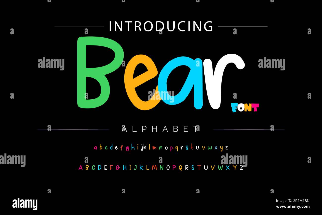 Funky colorful cartoon font type. Vector alphabet Stock Vector Image ...