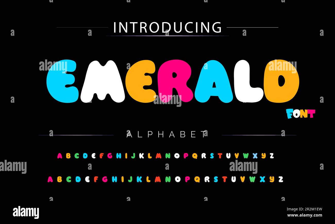 Funky colorful cartoon font type. Vector alphabet Stock Vector Image ...