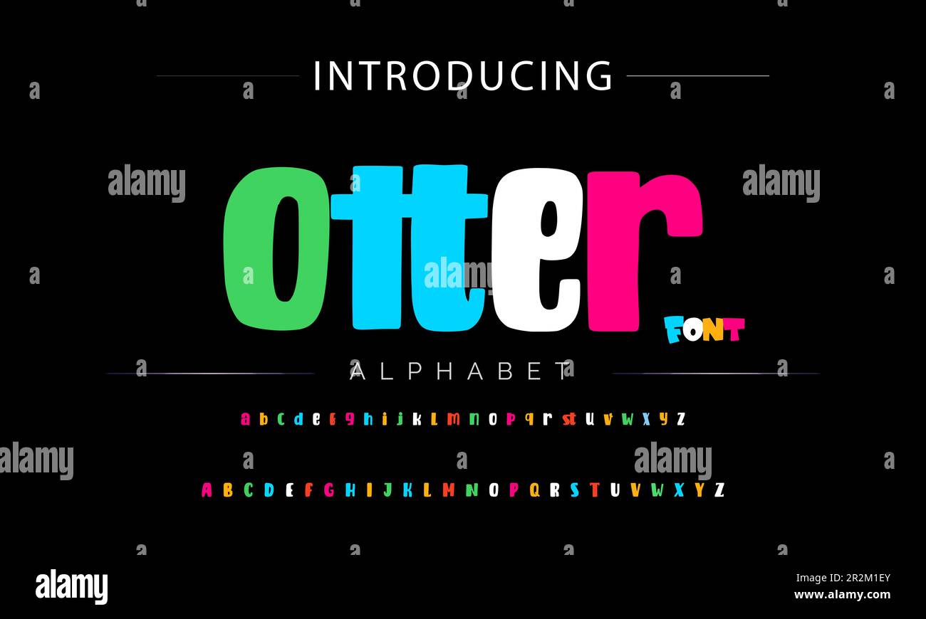 Funky colorful cartoon font type. Vector alphabet Stock Vector Image ...