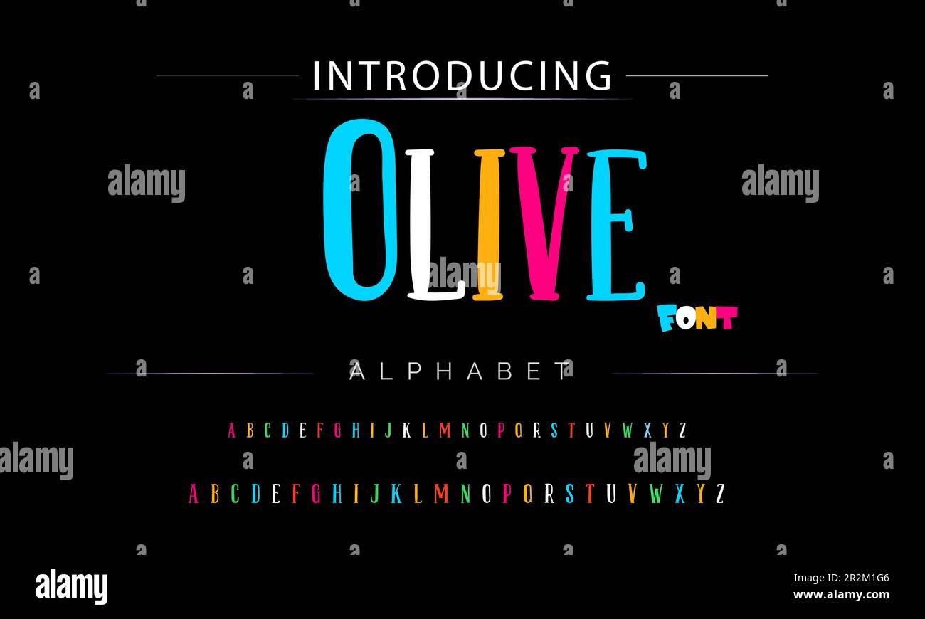 Funky colorful cartoon font type. Vector alphabet Stock Vector Image ...