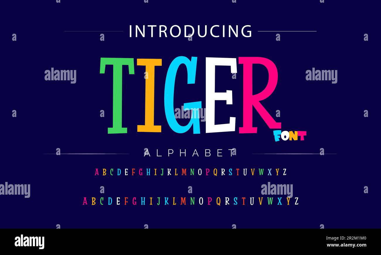 Funky colorful cartoon font type. Vector alphabet Stock Vector Image ...