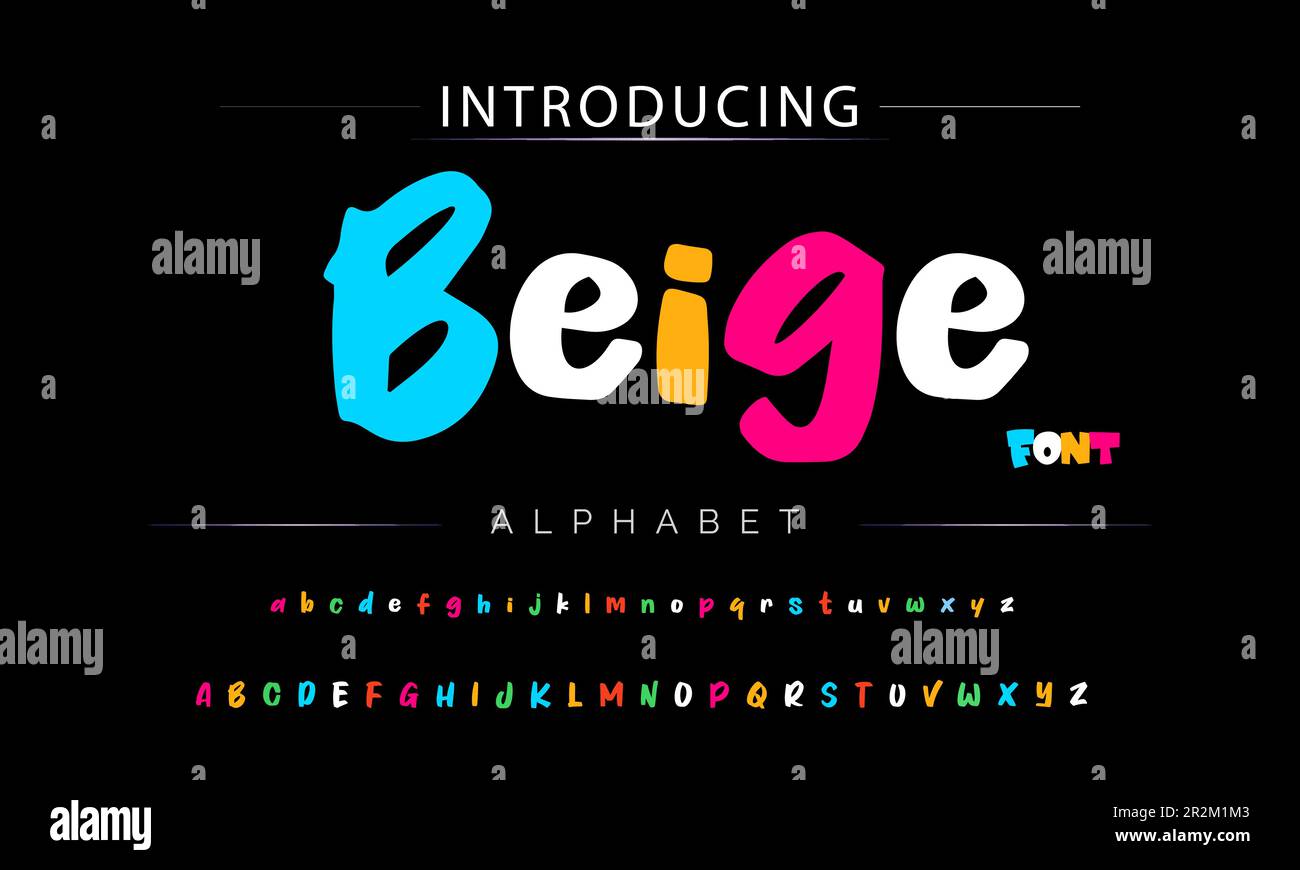 Funky colorful cartoon font type. Vector alphabet Stock Vector Image ...