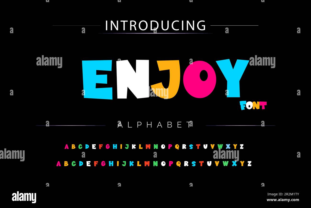 Funky colorful cartoon font type. Vector alphabet Stock Vector Image ...
