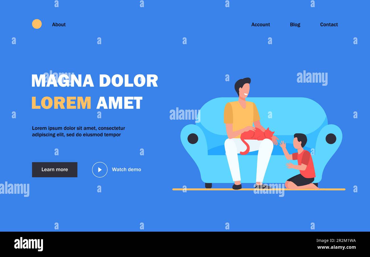 Smiling dad with kid in background Stock Vector Images - Alamy