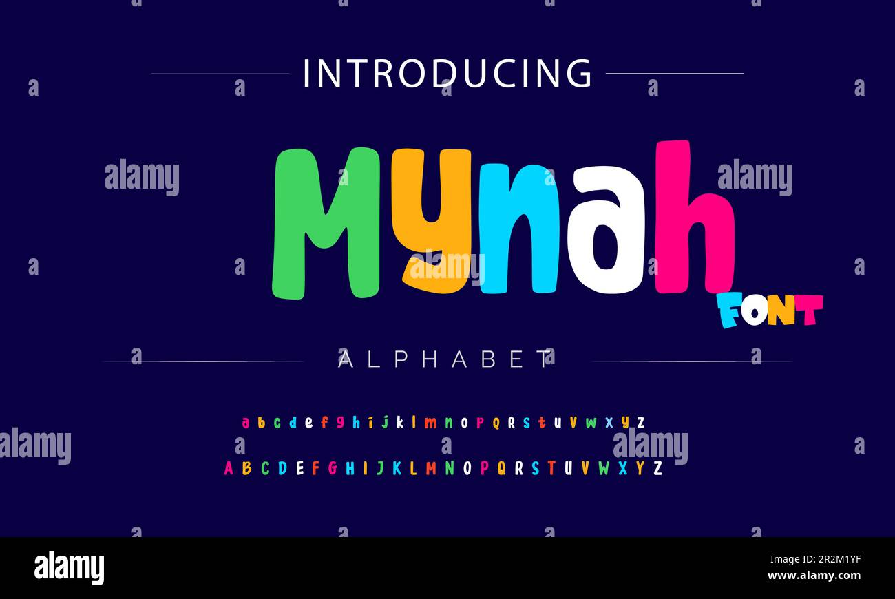 Funky colorful cartoon font type. Vector alphabet Stock Vector Image ...