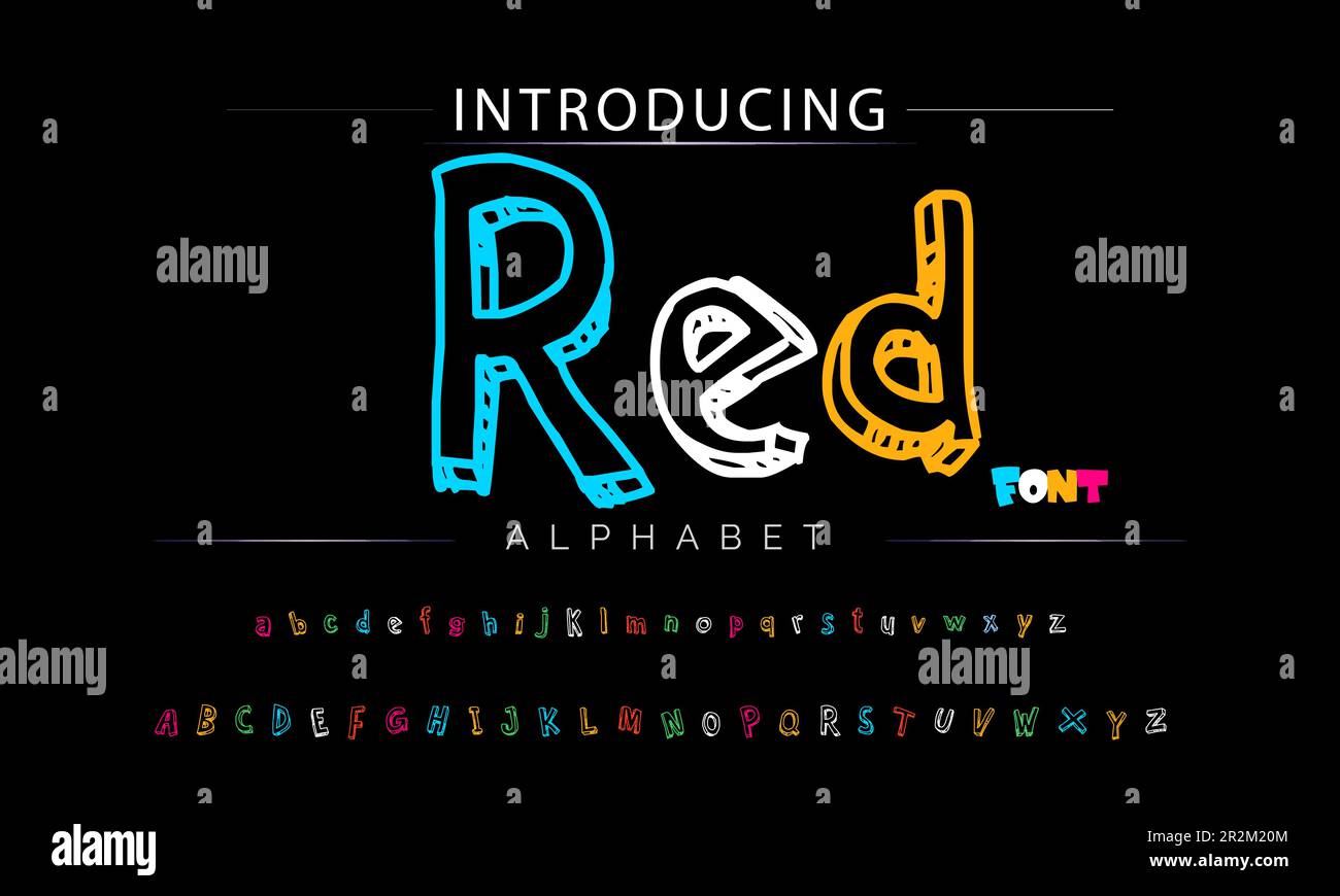 Funky colorful cartoon font type. Vector alphabet Stock Vector Image ...