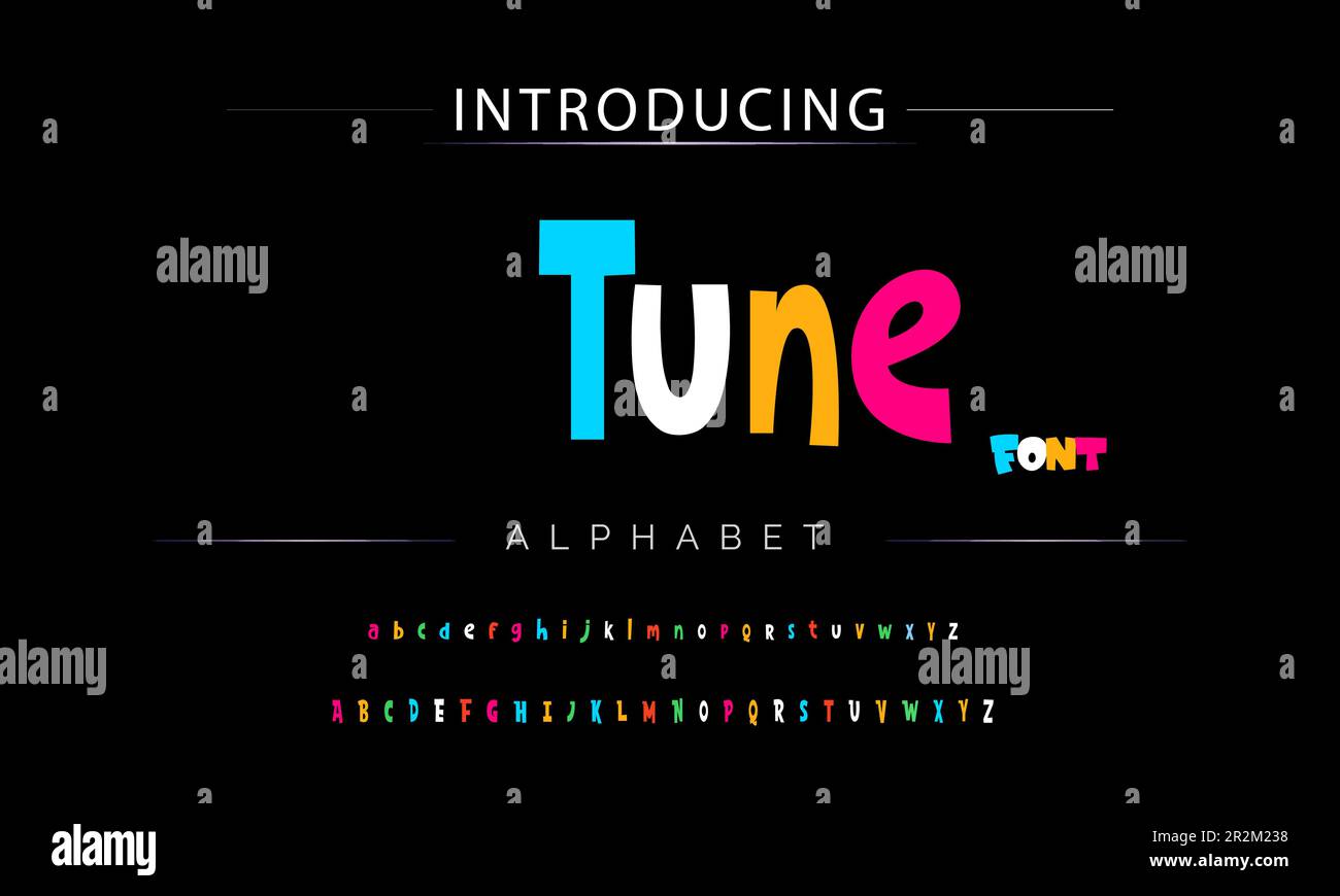 Funky colorful cartoon font type. Vector alphabet Stock Vector Image ...