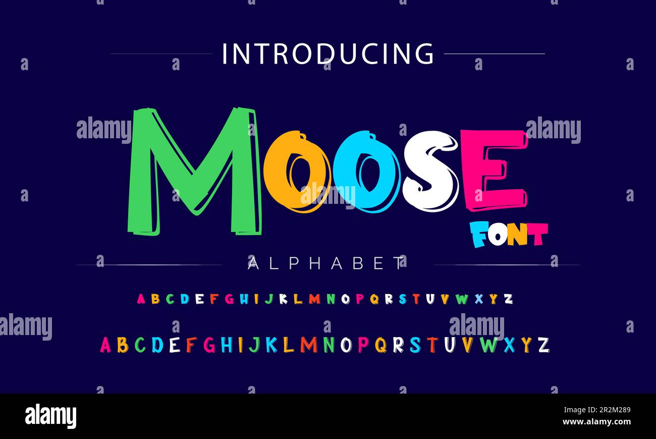 Funky colorful cartoon font type. Vector alphabet Stock Vector Image ...