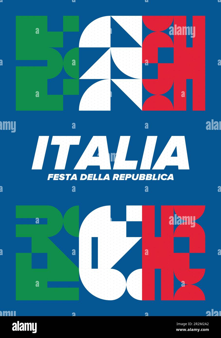 Festa della Repubblica Italiana. Text in italian: Italian Republic Day ...