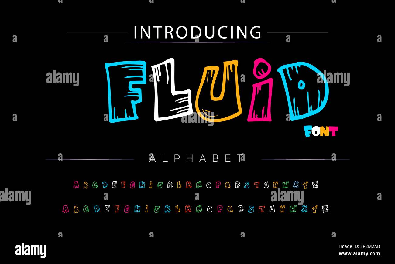 Funky colorful cartoon font type. Vector alphabet Stock Vector Image ...