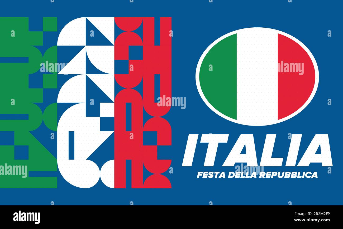 Festa della Repubblica Italiana. Text in italian: Italian Republic Day. National holiday ...