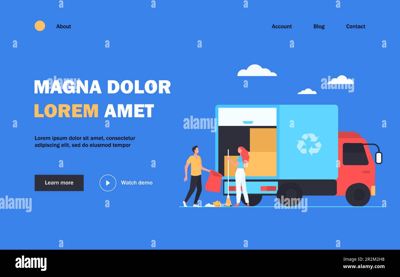 People loading garbage into truck Stock Vector Image & Art - Alamy