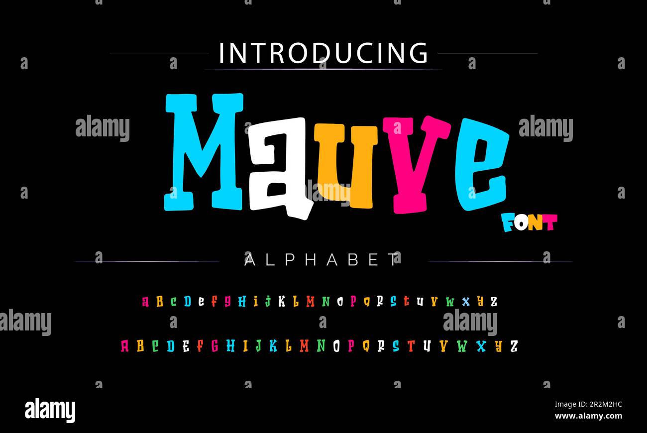 Funky colorful cartoon font type. Vector alphabet Stock Vector Image ...