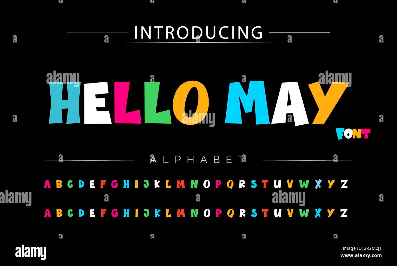 Funky colorful cartoon font type. Vector alphabet Stock Vector Image ...
