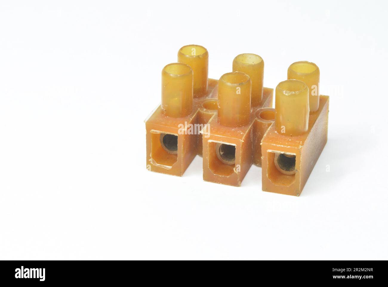 Vintage plastic luster terminal isolated on white background Stock ...