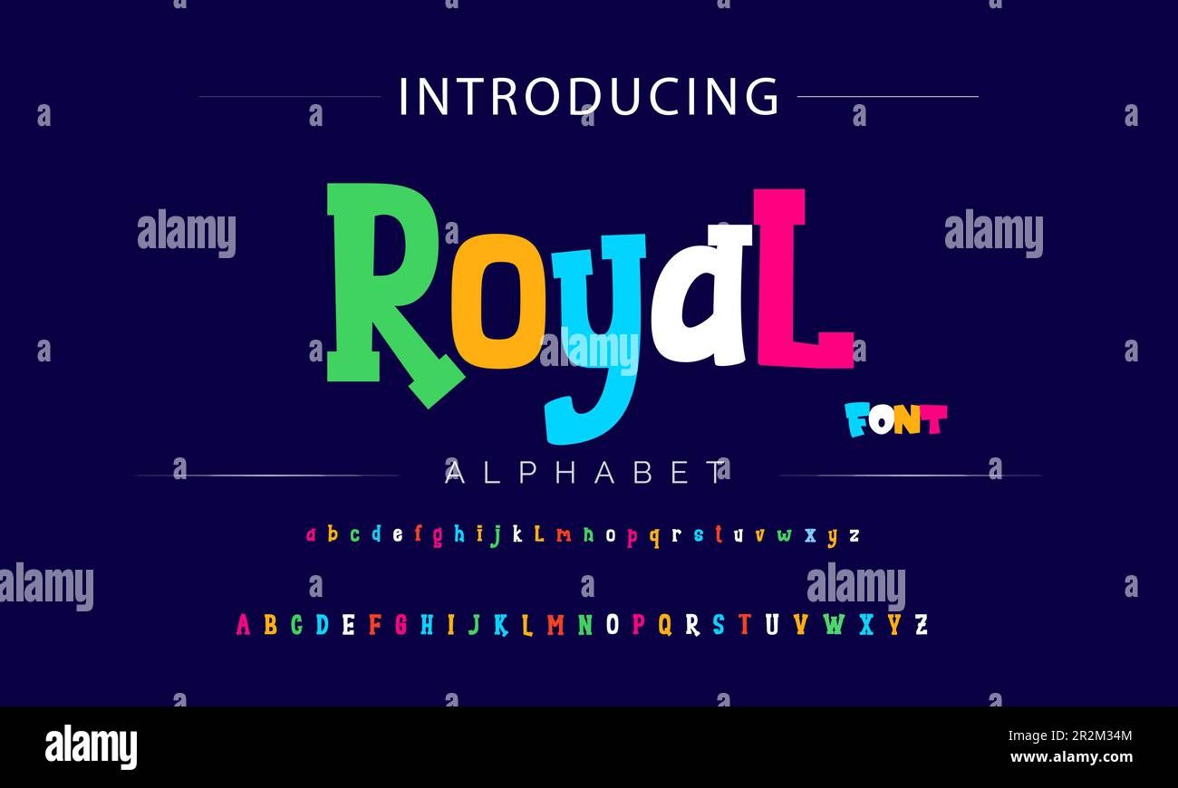 Funky colorful cartoon font type. Vector alphabet Stock Vector Image ...