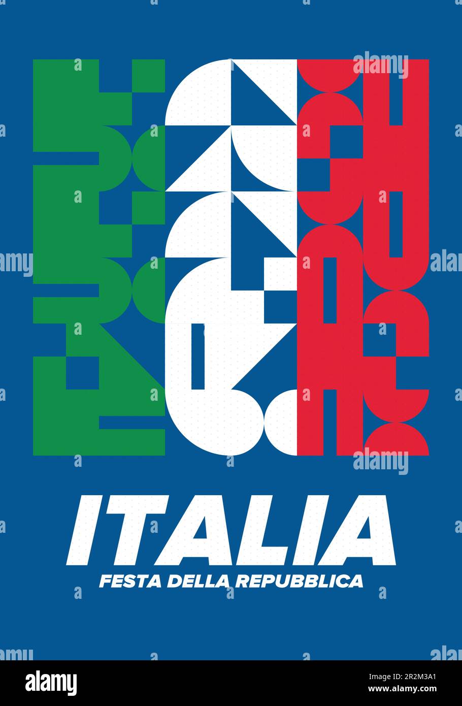 Festa della Repubblica Italiana. Text in italian: Italian Republic Day ...