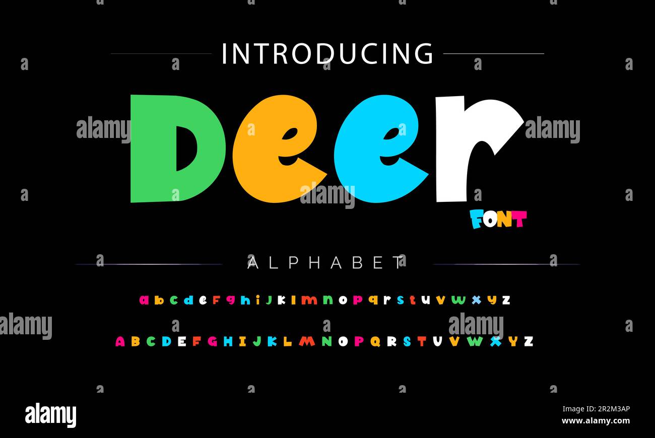 Funky colorful cartoon font type. Vector alphabet Stock Vector Image ...