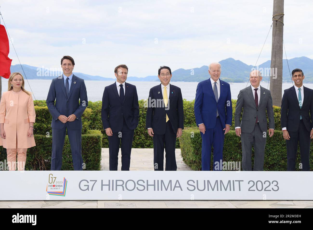 Hiroshima, Japan. 20th May, 2023. G7 leaders (left to right), Italian ...