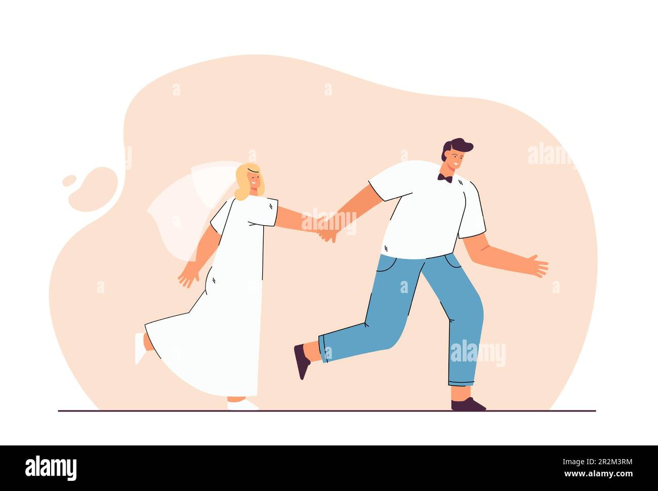 Cartoon illustration running bride hi-res stock photography and images ...
