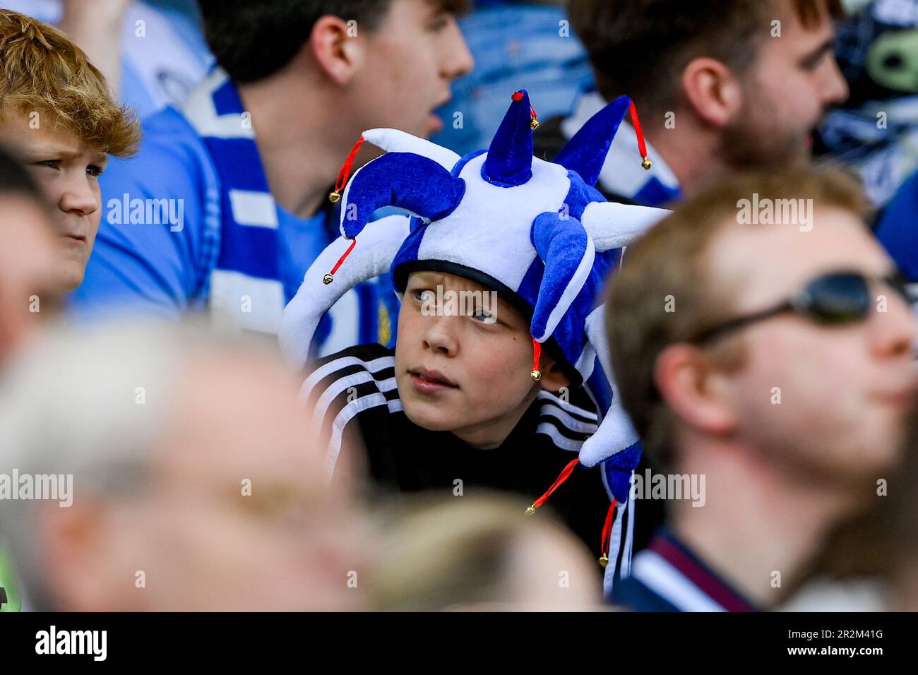 Stockport, UK. 20th May, 2023. Stockport County Fan during the Sky Bet ...