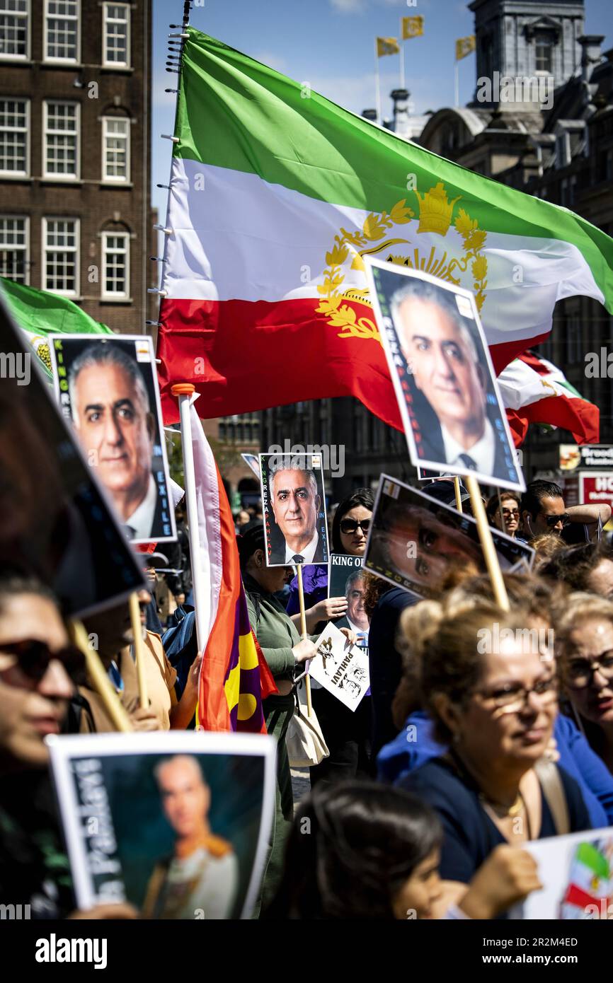 AMSTERDAM - Demonstrators on Dam square protest for democracy and human ...