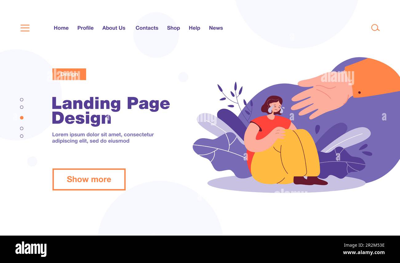 Helping hand for depressed crying person Stock Vector Image & Art - Alamy