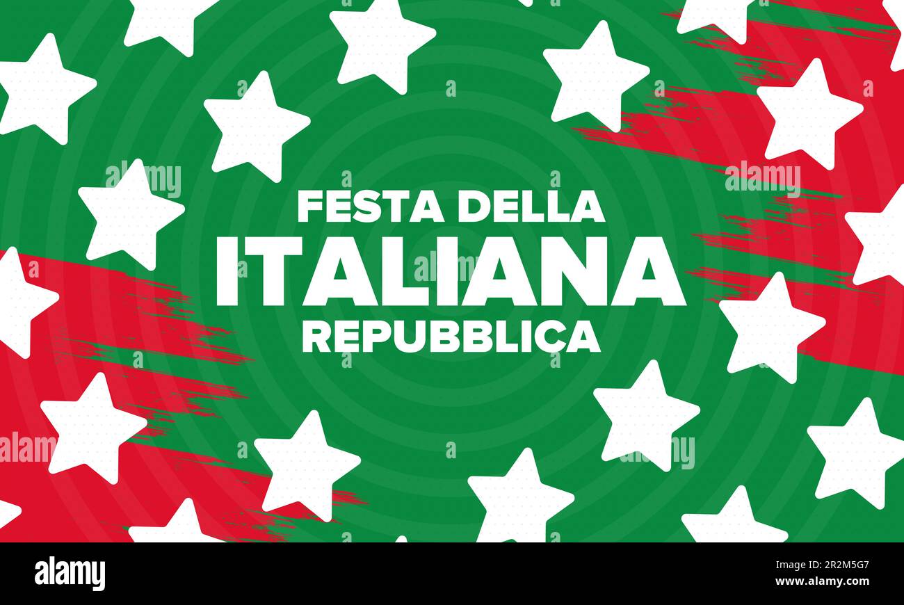 Festa della Repubblica Italiana. Text in italian: Italian Republic Day. National holiday ...