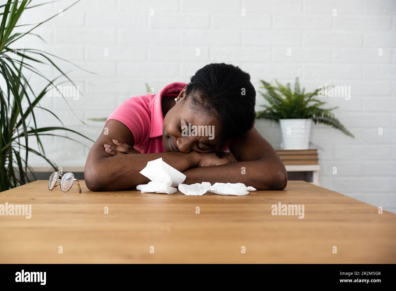 Young African American woman exchange student girl crying and feeling ...