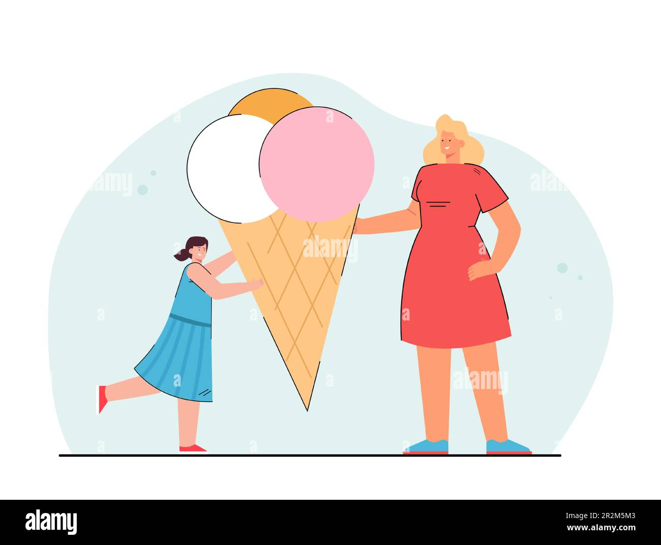 Woman giving ice cream to girl Stock Vector Image & Art - Alamy