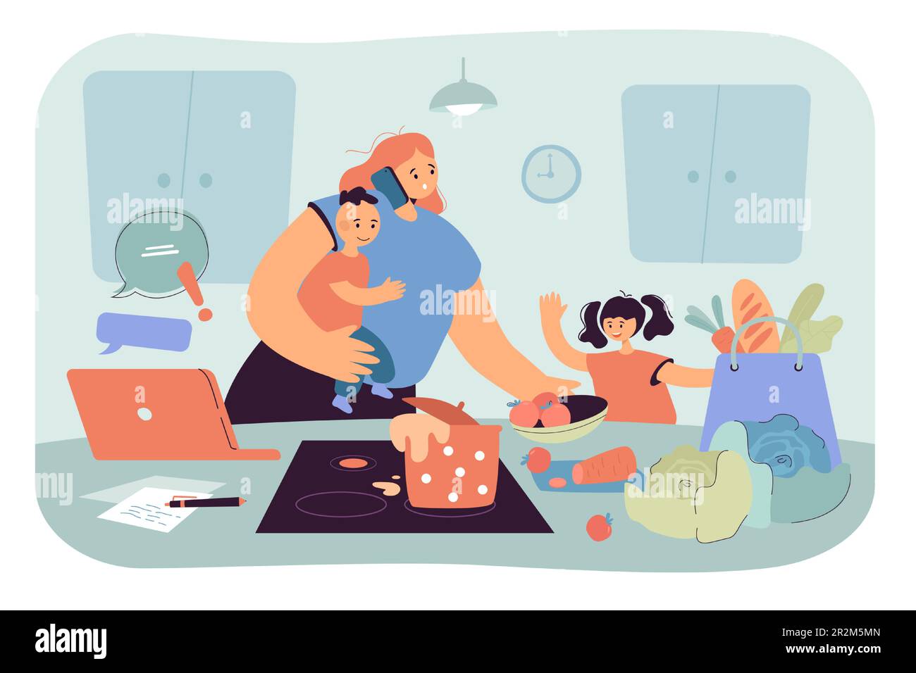 Mom laptop baby Cut Out Stock Images & Pictures - Alamy