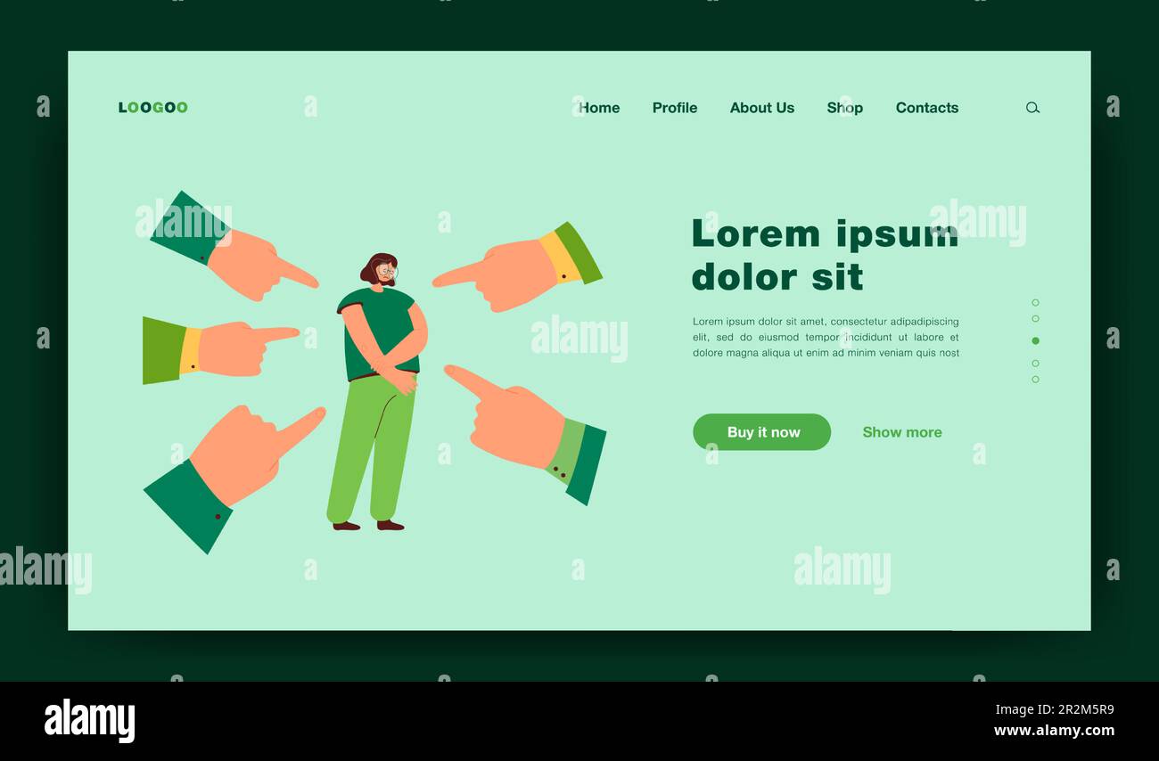 Fingers pointing at sad depressed girl Stock Vector Image & Art - Alamy