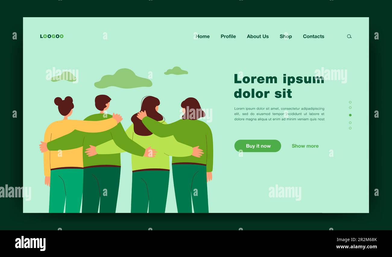 Back view of team members standing together Stock Vector Image & Art ...