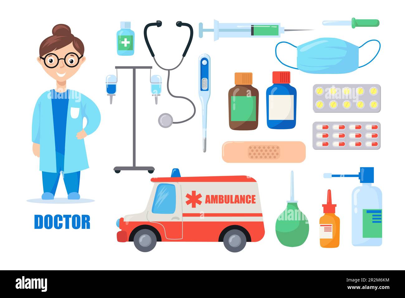 Doctor character for kids vector illustrations set Stock Vector Image ...
