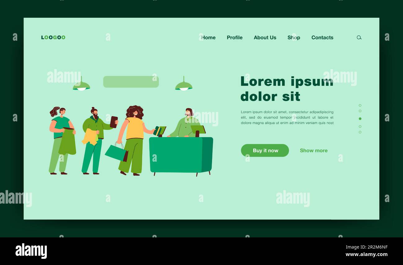 Cartoon people standing in queue flat vector illustration Stock Vector ...