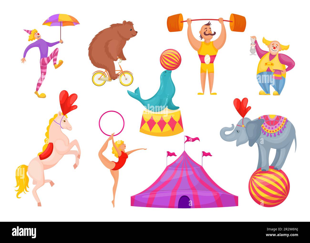 Circus characters and animals vector illustration Stock Vector Image ...