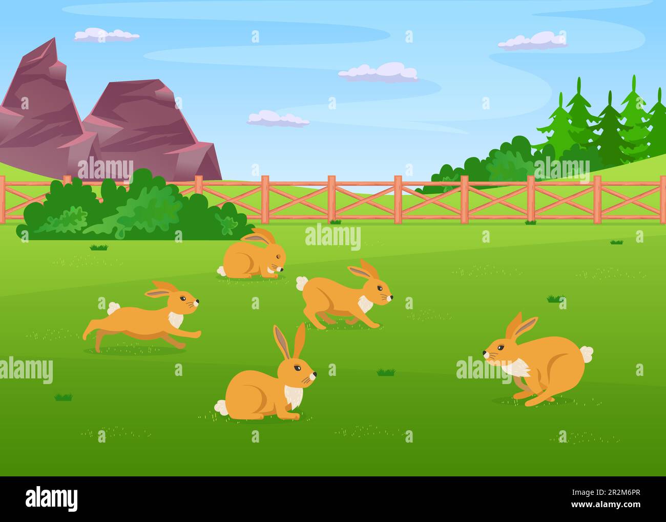 Rabbit running illustration hi-res stock photography and images - Alamy